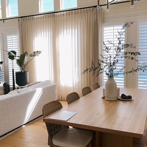 Lamar Natural Linen Look Sheer Handcrafted Drapery Sheer Pinch Pleated ...