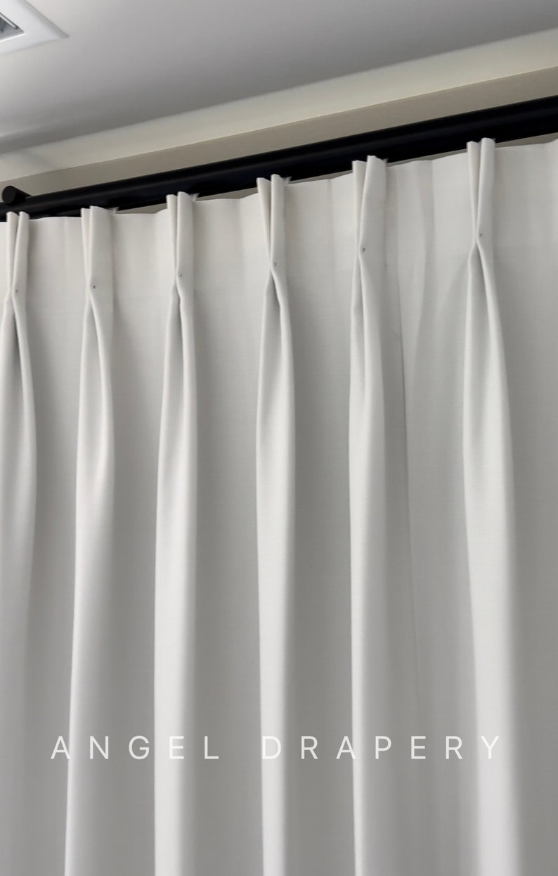Designer Pure White Pinch Pleated Drapery.custom Made Fabric Window ...