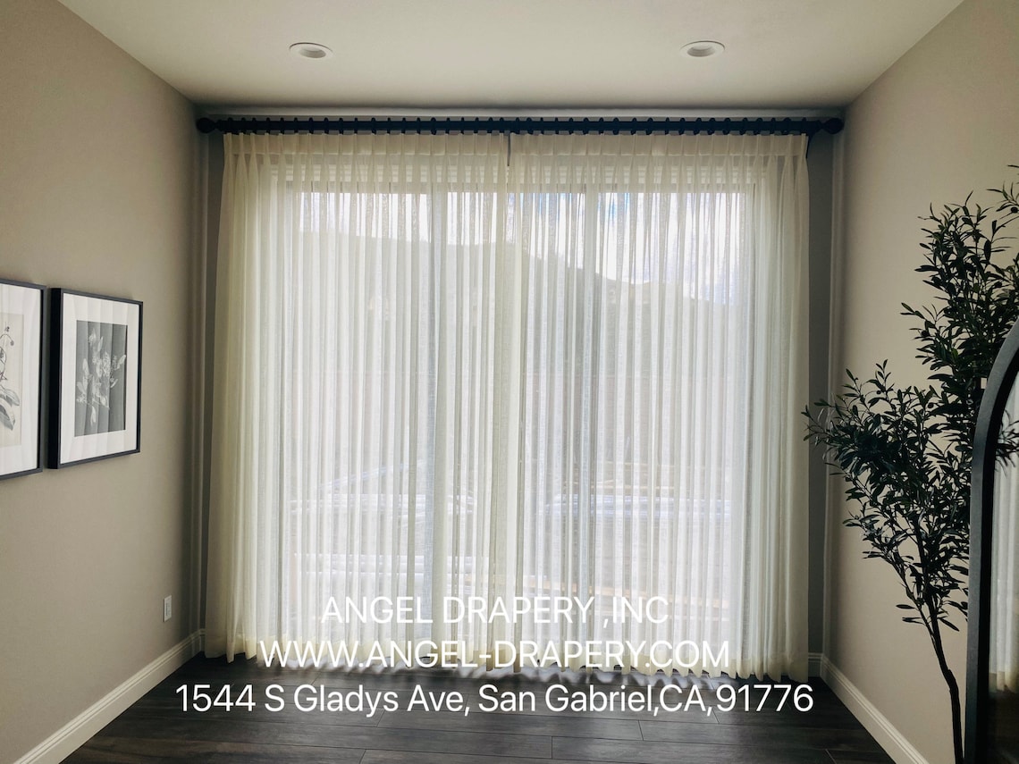 Linen Look Sheer Handcrafted Drapery Sheer Pinch Pleated Sheer - Etsy