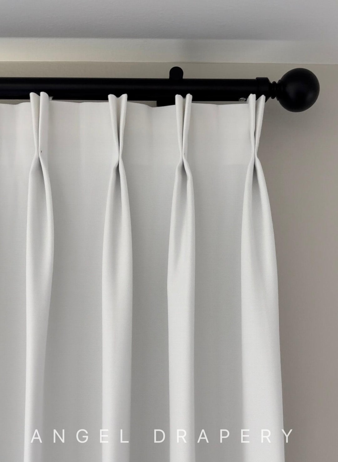 Designer Pure White Pinch Pleated Drapery.custom Made Fabric Window ...