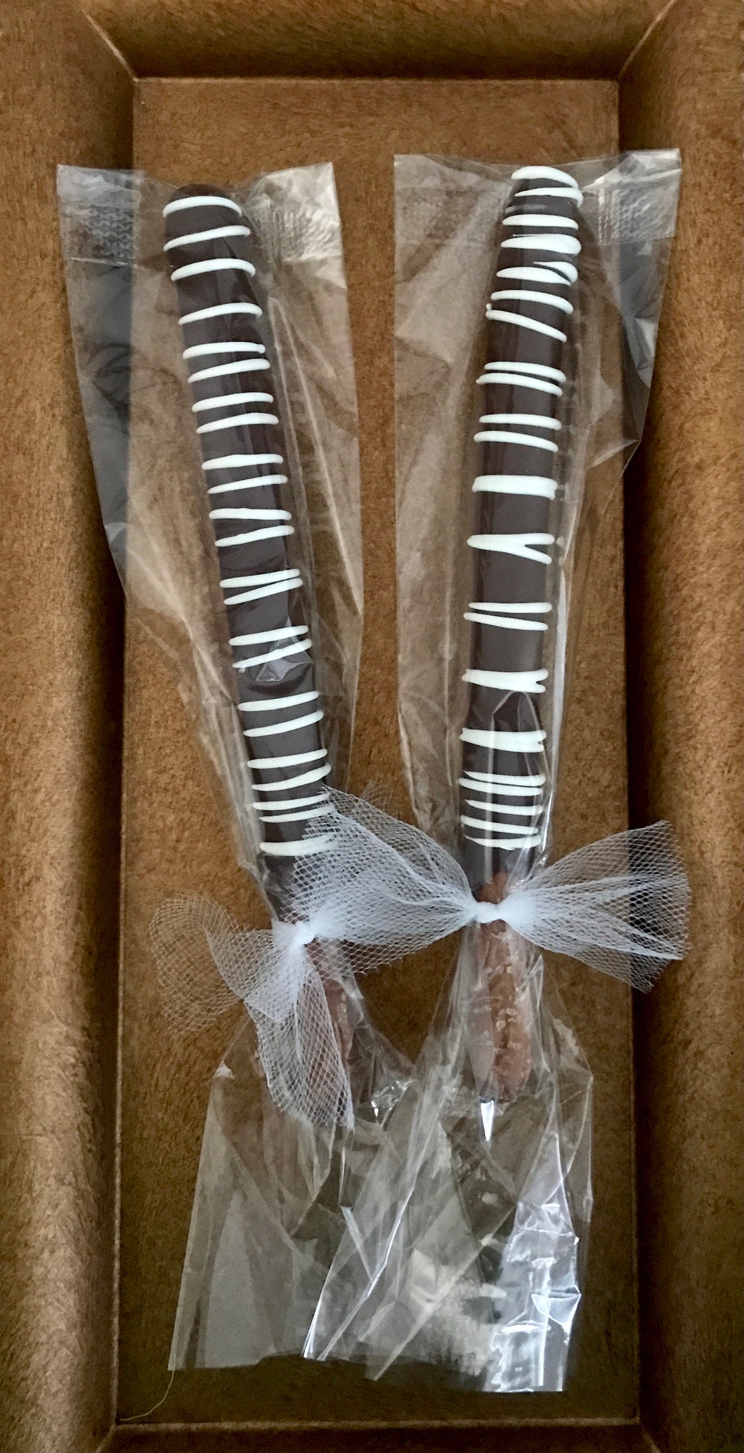 Chocolate Covered Pretzel Rods, Individually Wrapped, Striped Pretzel ...