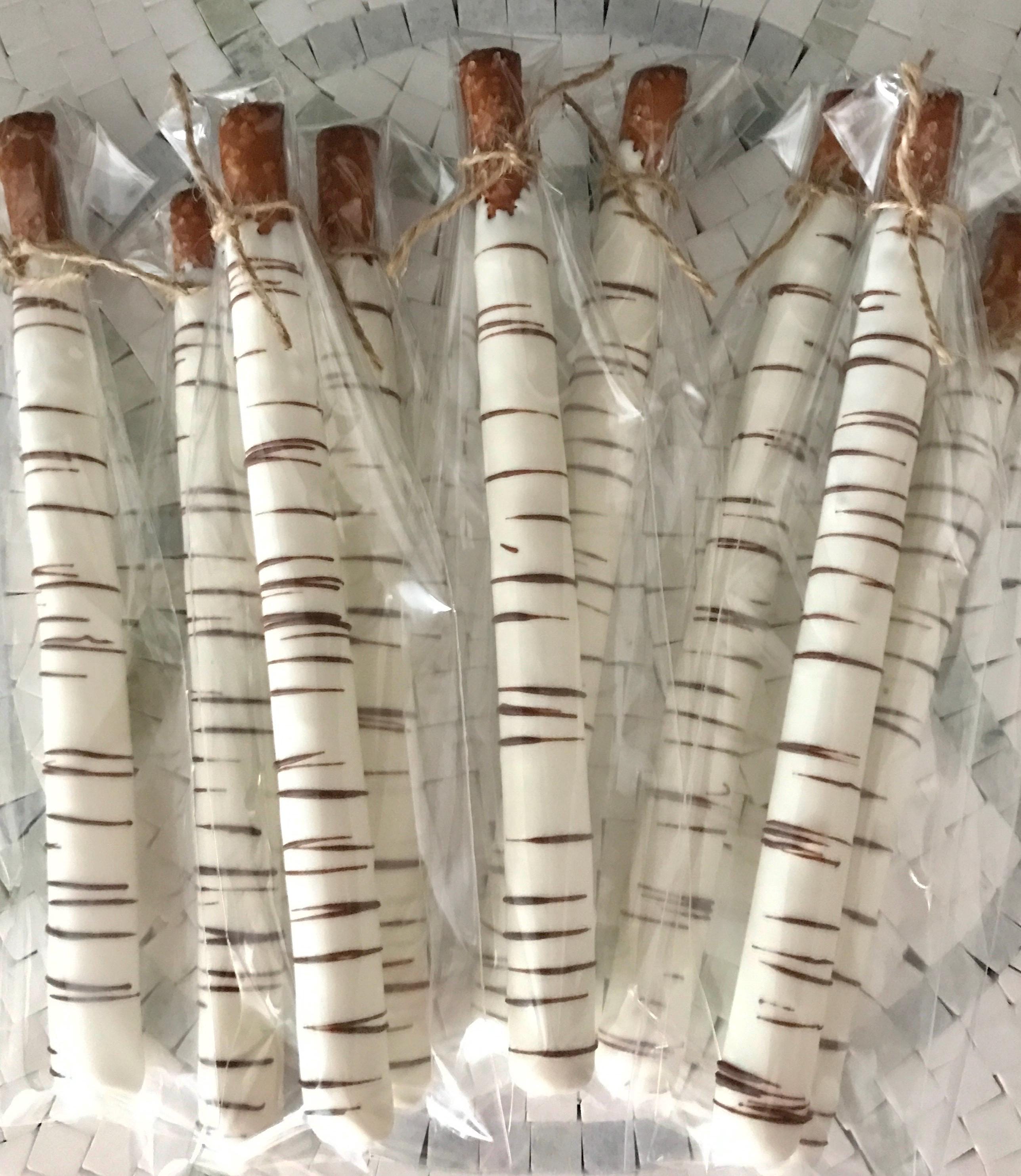 Chocolate Birch Bark Pretzel Rods | Individually Wrapped | Birch Wood ...