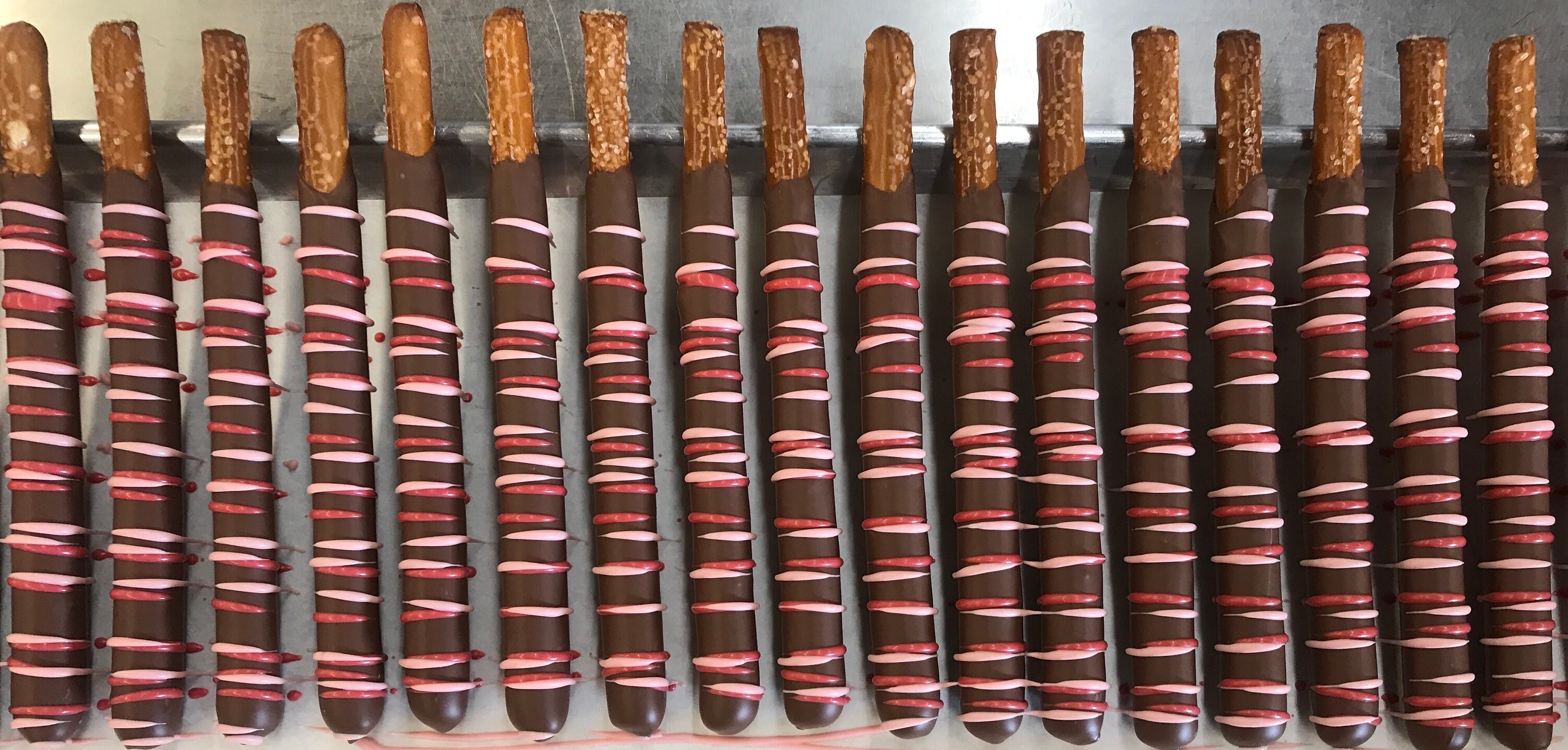 Valentine Chocolate Covered Pretzel Rods, Individually Wrapped, no Flat ...
