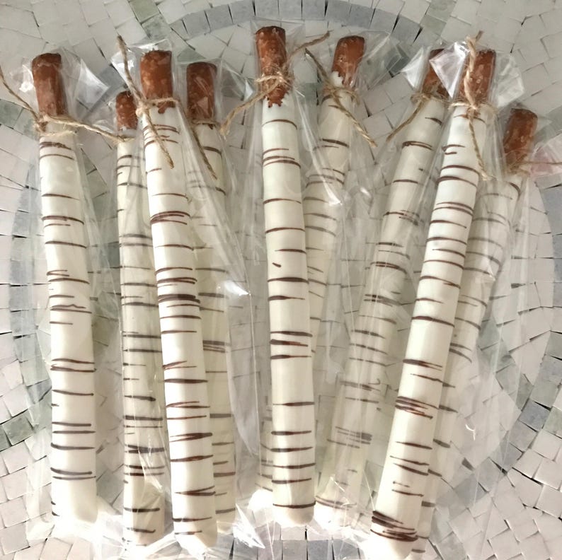 Chocolate Birch Bark Pretzel Rods | Individually Wrapped | Birch Wood ...