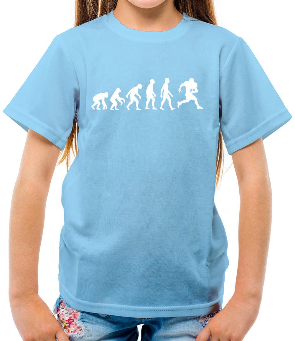 Evolution of Man American Football - Childrens / Kids Crewneck T-shirt ...