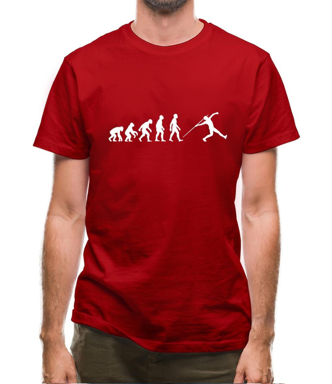 Evolution of Man Javelin Mens T-shirt - Etsy