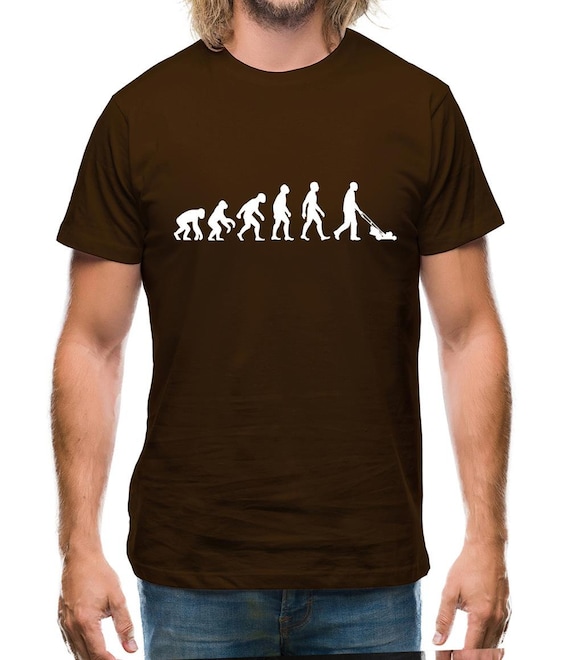 Evolution of Man Lawn Mower Mens T-shirt - Etsy