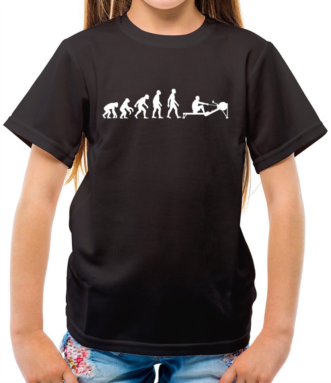 Evolution of Man Rowing Machine - Childrens / Kids Crewneck T-shirt - Etsy