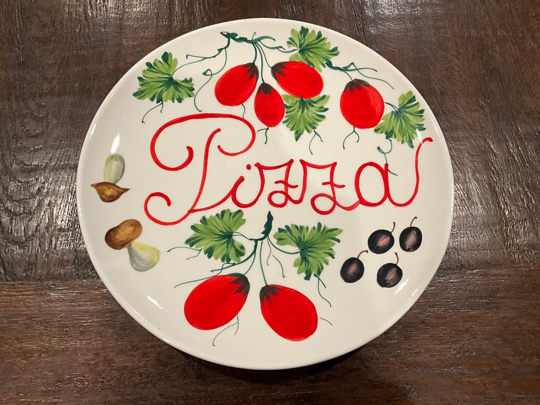 Hand-painted Italian Pizza Plate - Etsy