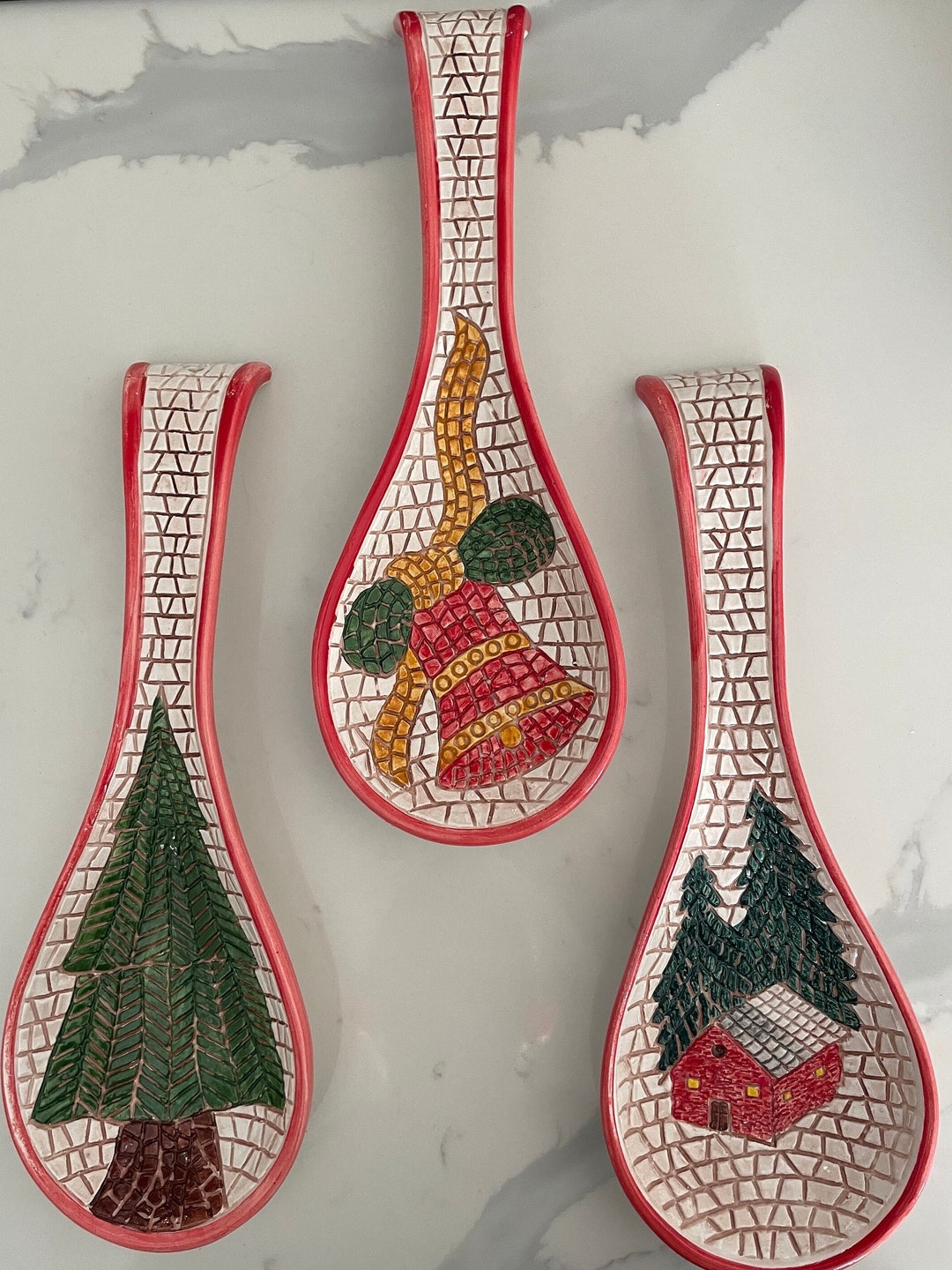 Christmas Mosaic Spoon Rests - Etsy