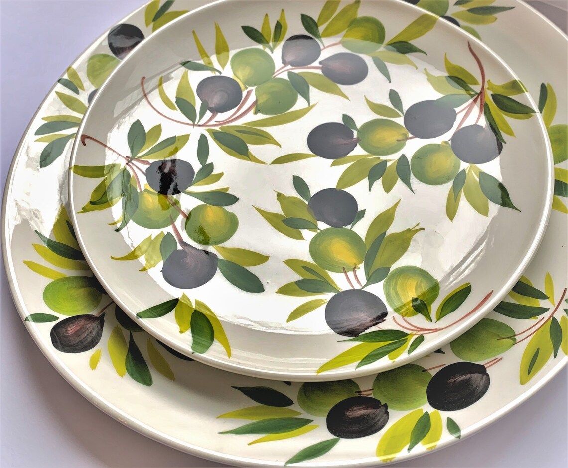 Olive Plates Hand-painted Made in Italy - Etsy