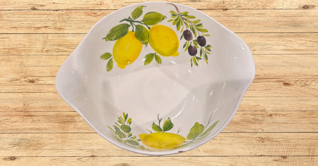 Hand-painted Maltese Lemon Bowl With Spout - Etsy