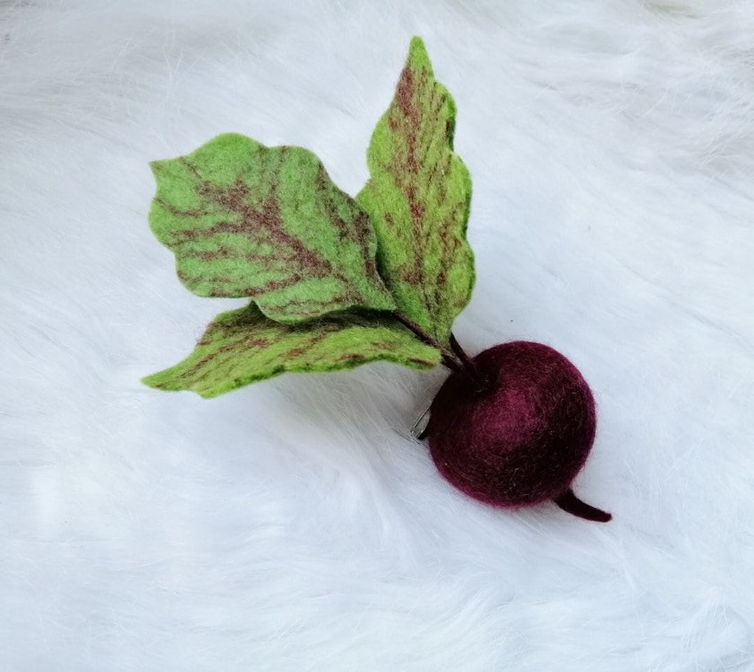 Felted Beet Brooch Felt Vegetables Beet Felted Brooch Felt Beet Brooch ...