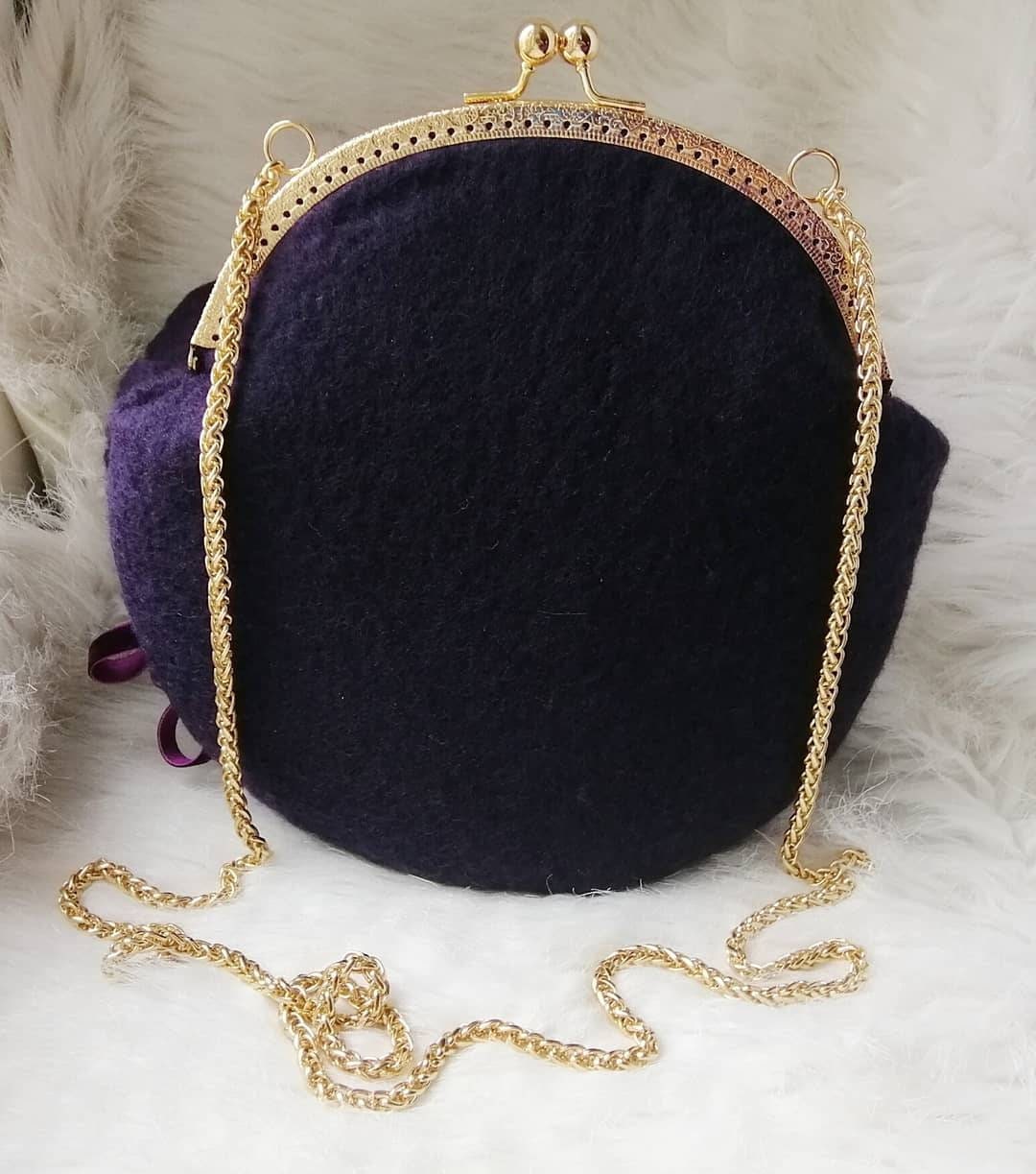 Felted bag Felted purse Hand bag for women Flowers bag Purple | Etsy