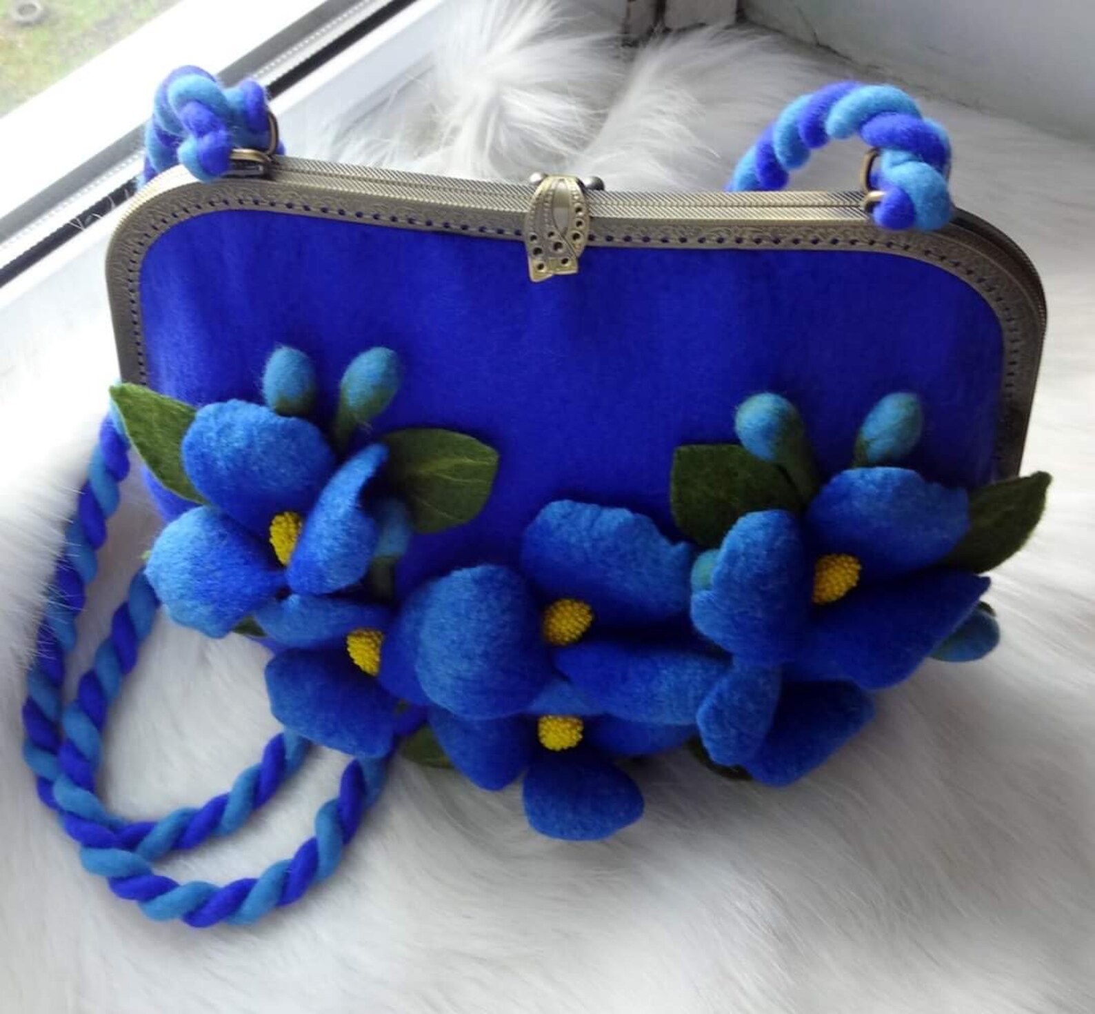 Felted Flower Handbag: Handmade Wool Purse, Designer Bag - Etsy