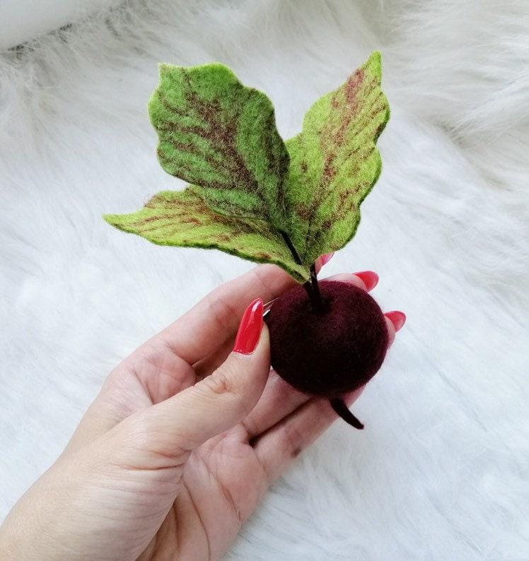 Felted Beet Brooch Felt Vegetables Beet Felted Brooch Felt | Etsy