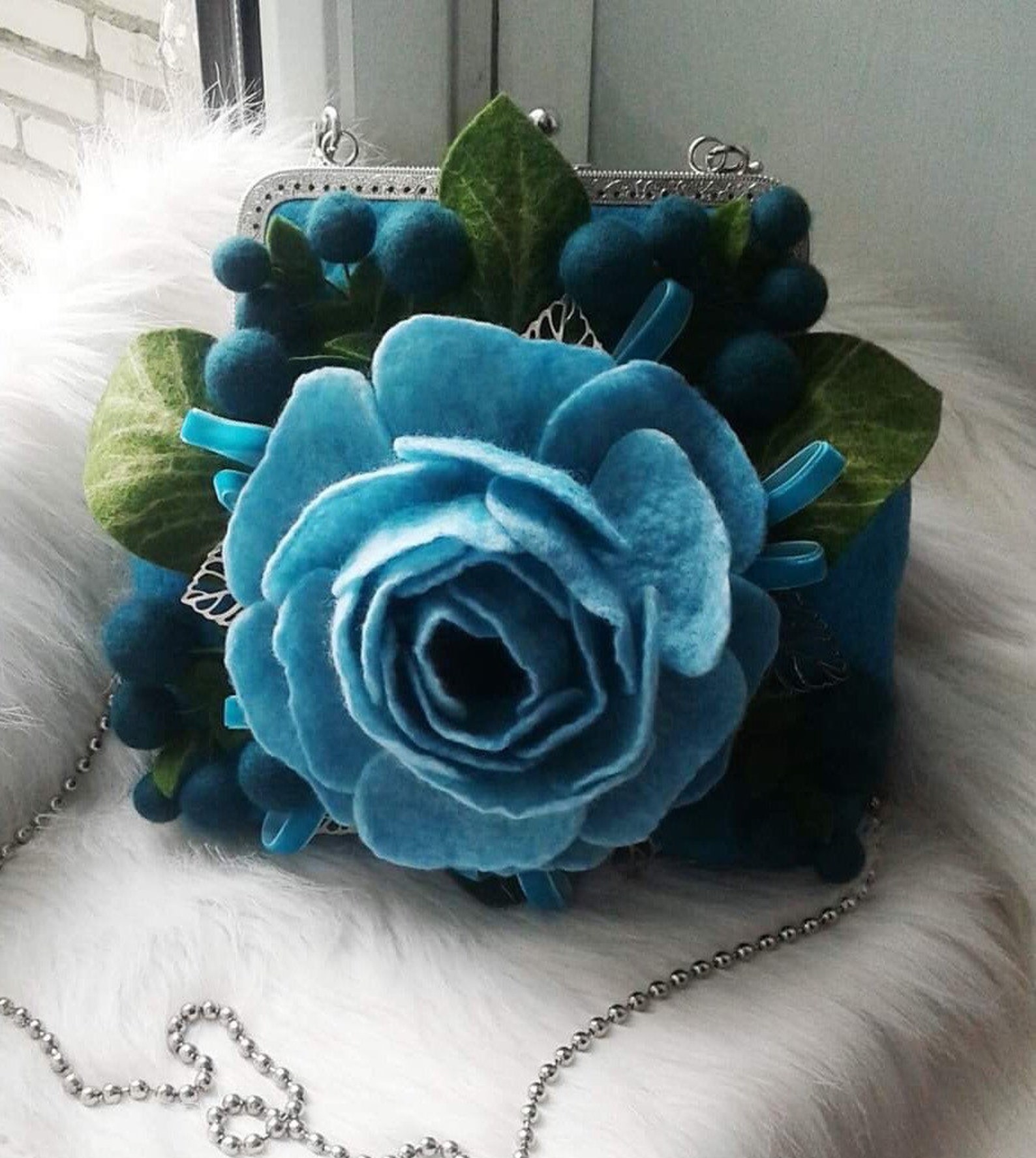 Felted hand bag for women Flowers purse Felted bag Wool felted | Etsy