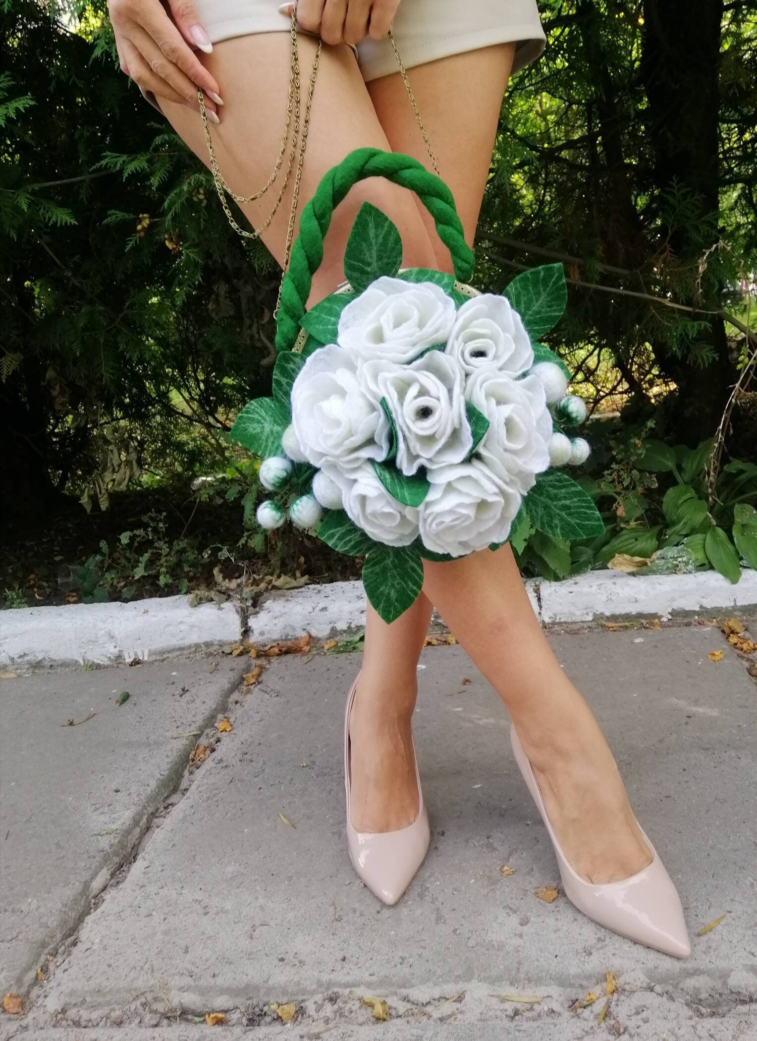 Hand Bag for Women Flowers Purse Felted Bag Felted Flower Bag - Etsy UK