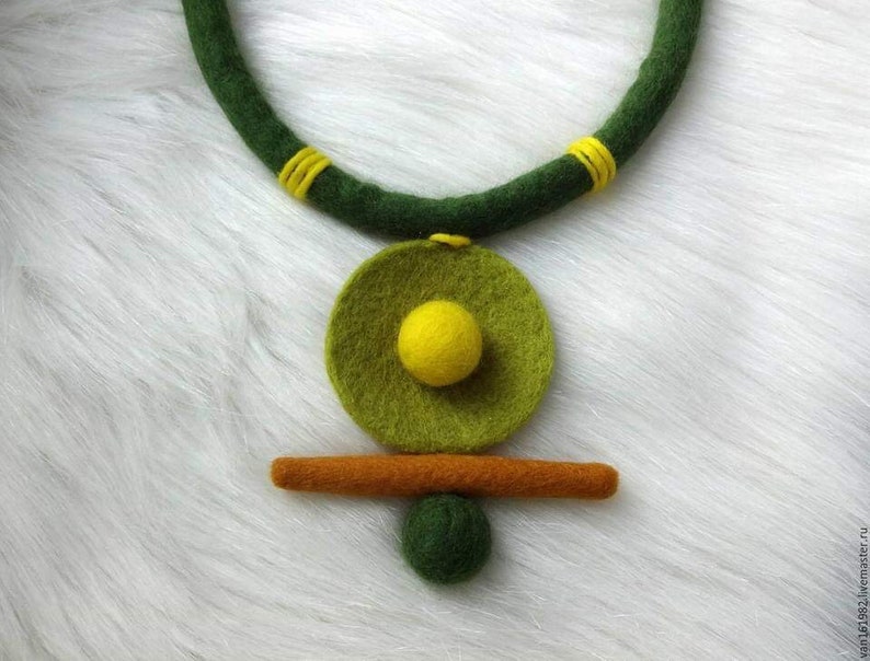 Felt Necklace Wool Felted Jewelry Felted Balls Necklace Etsy