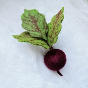 Felted Beet Brooch Felt Vegetables Beet Felted Brooch Felt Beet Brooch ...