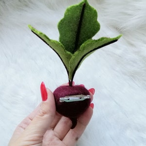 Felted Beet Brooch Felt Vegetables Beet Felted Brooch Felt Beet Brooch ...