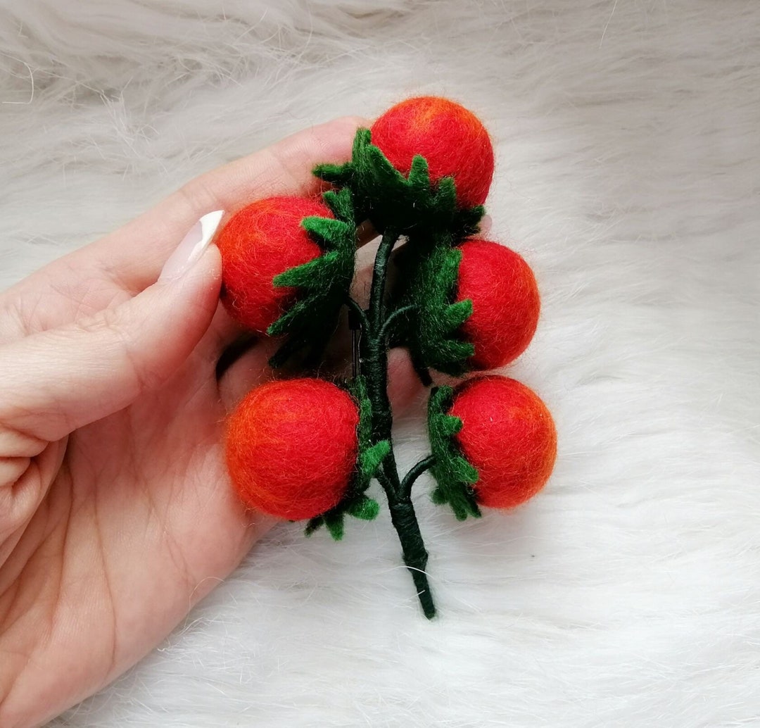 Felted Tomatoes Brooch Felt Vegetables Cherry Tomatoes Brooch Felt ...
