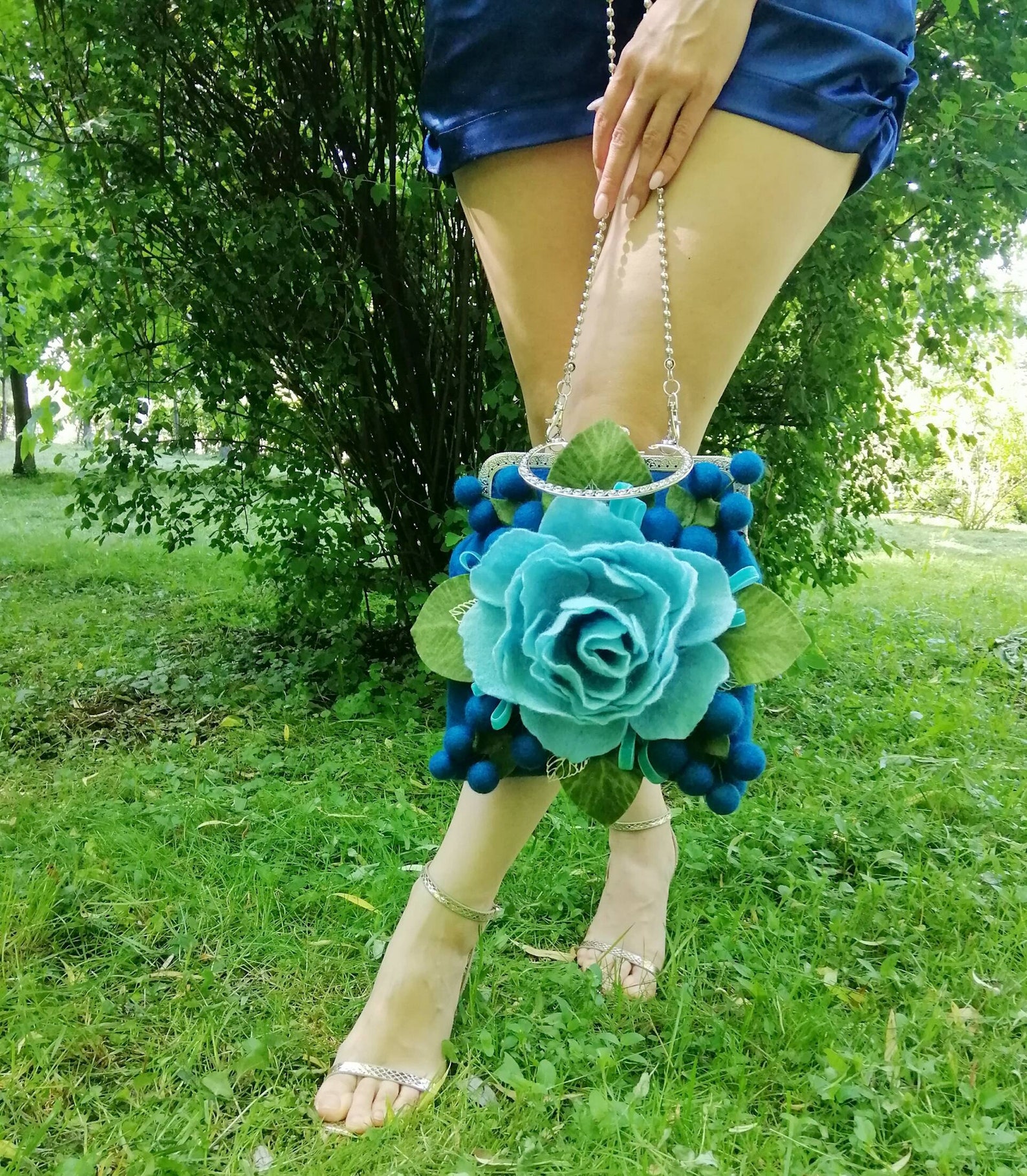 Felted hand bag for women Flowers purse Felted bag Wool felted | Etsy