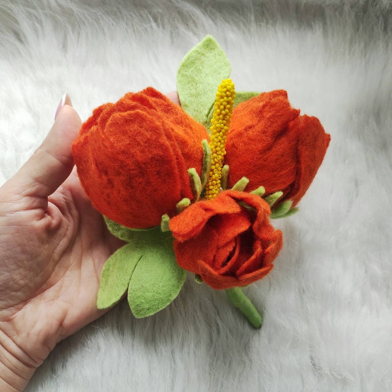 Felt Flower Brooch - Etsy