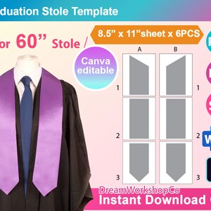 Stole Template, Graduation Stole Template, Stole Template SVG PSD ...
