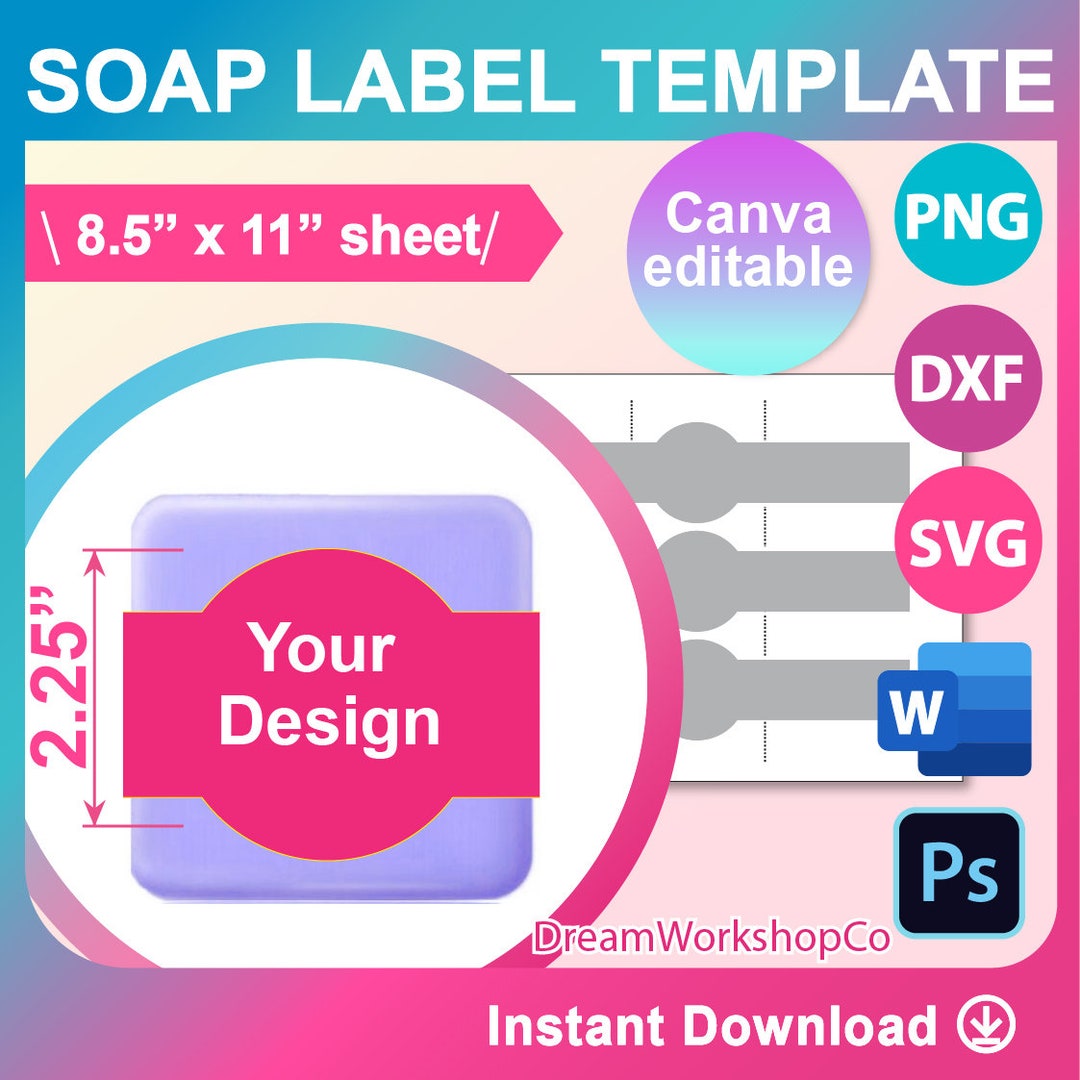 Soap Wrapper Template Soap Label SVG DXF Canva Ms Word - Etsy