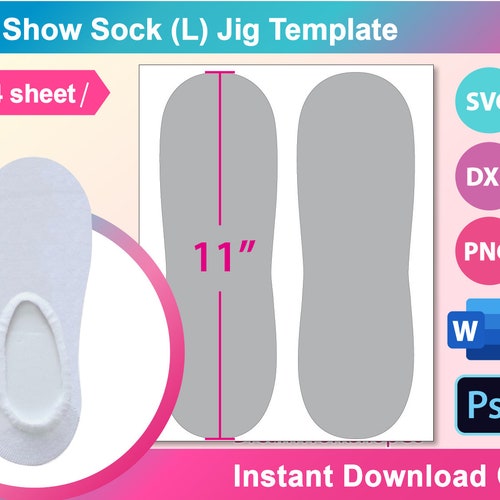 Sock Jig Template No Show Sock Jig Template Sublimation | Etsy
