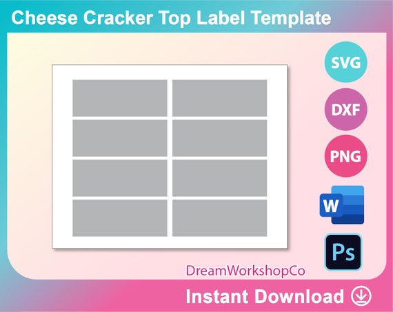 Cheese and crackers snacks Label Template PSD PNG and SVG | Etsy