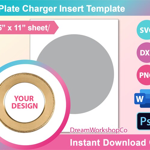 7 Inch Plate Charger Template Plate Charger Insert Template - Etsy