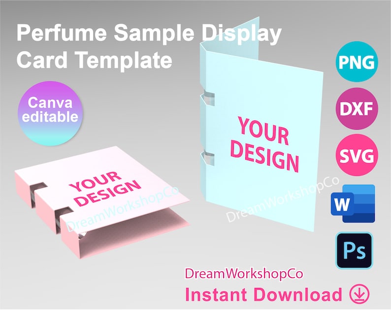Perfume Sample Display Card Template, Perfume Display Card Template ...