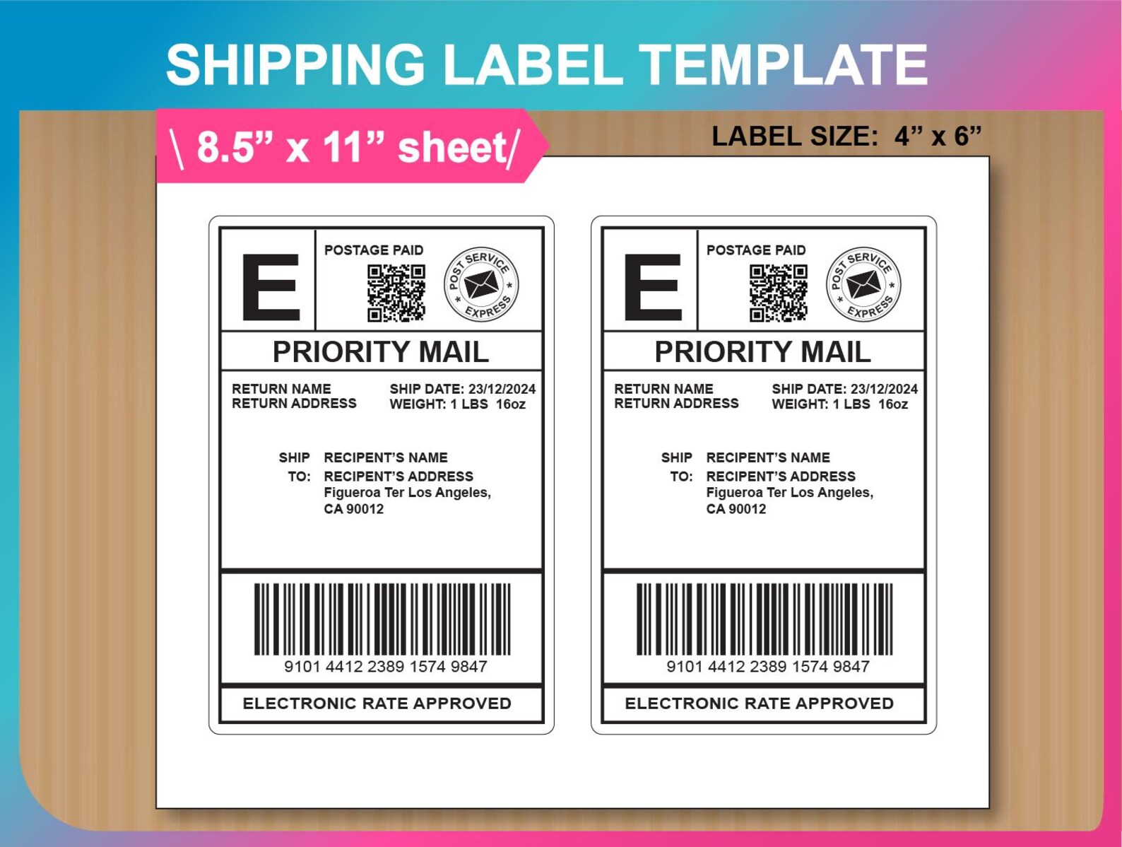 Editable Shipping Label Template ,canva, PNG, SVG, Dxf - Etsy