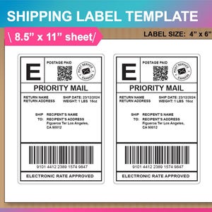 Editable Shipping Label Template ,canva, PNG, SVG, Dxf - Etsy