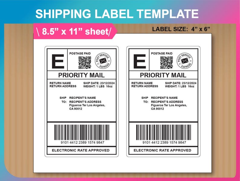 Editable Shipping Label Template ,canva, PNG, SVG, Dxf - Etsy