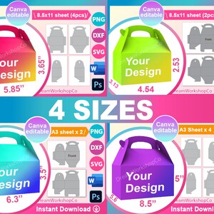 SALE Bundle Gable Box Template Bundle Gable SVG Canva - Etsy