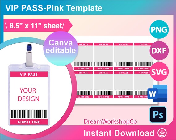 Vip Pass Template Psd