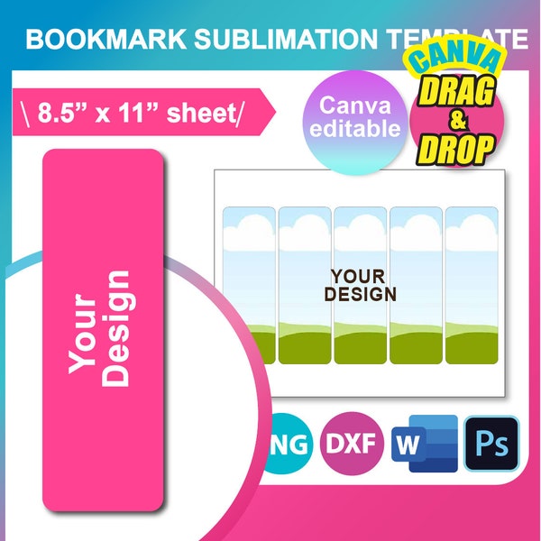2x6" Bookmark Template Svg - Etsy