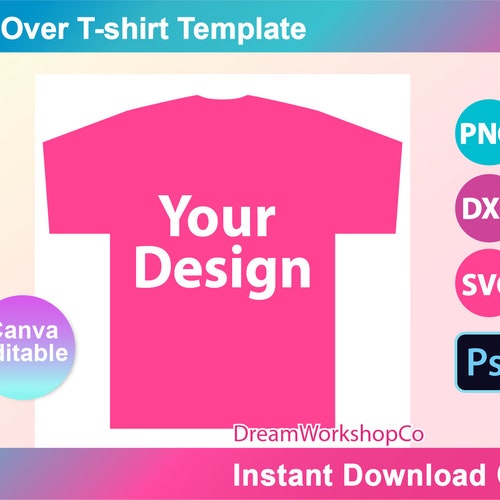 All Over Shirt Template for Sublimation Svg Png Cut Files - Etsy