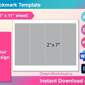 Bookmark Template SVG DXF Canva Ms Word Docx Png PSD - Etsy