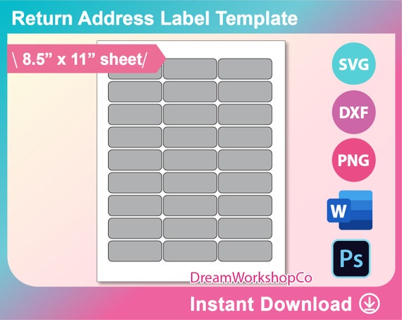 Round Corner Return Address Labels SVG DXF Ms Word Docx - Etsy