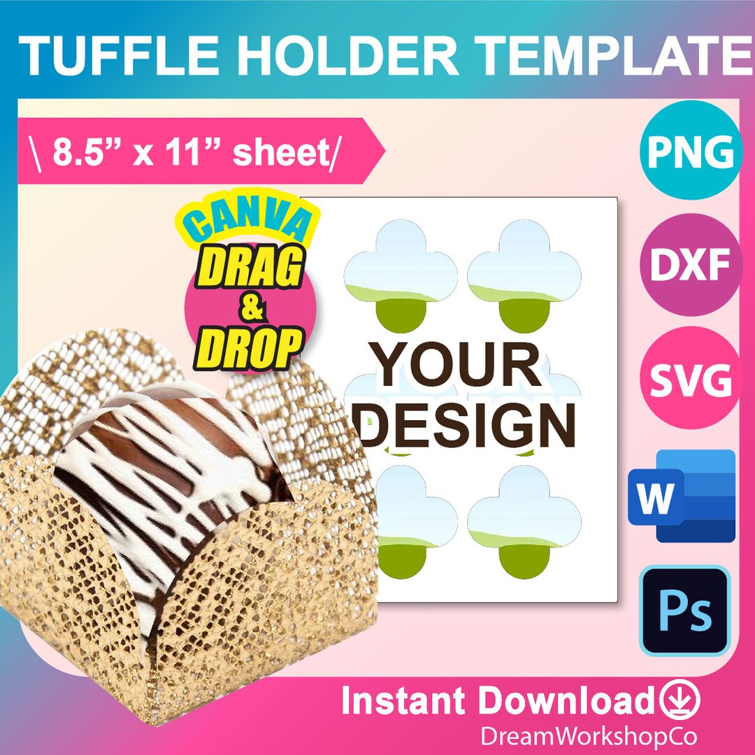 Truffle Holder Template, SVG, DXF, Canva, Ms Word Docx, Png, PSD, 8.5 ...