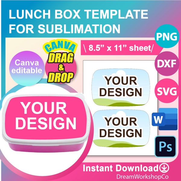 Lunch Box Template - Etsy