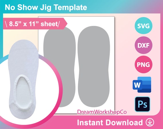 Sock Jig Template No Show Sock Jig Template sublimation | Etsy