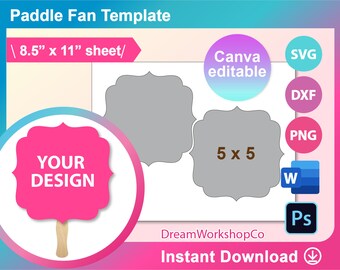 Paddle Fan Template, Canva, PSD, PNG and SVG, Microsoft Word Doc ...