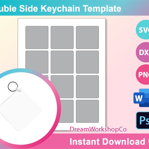 Rectangle Keychain Template Sublimation Template SVG DXF - Etsy