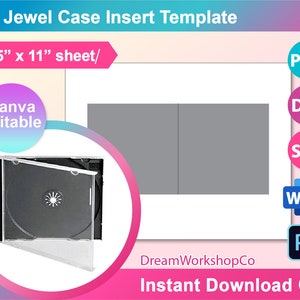 Jewel Case CD Insert Template Jewel Case Insert Ms Word - Etsy