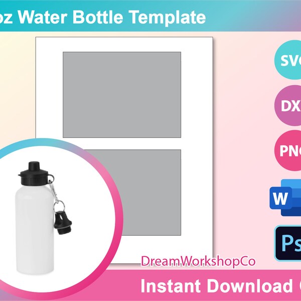 Water Bottle 20oz Template - Etsy